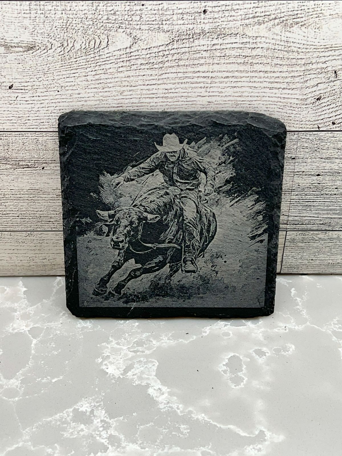 Square Slate Coaster "Rustic" – Sunshine Graphics