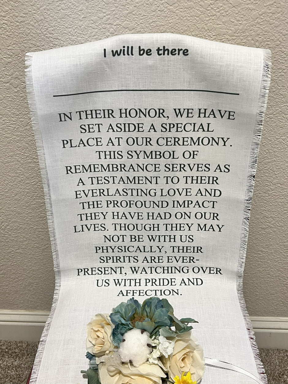 Custom Wedding Memorial Chair Sign – Sunshine Graphics